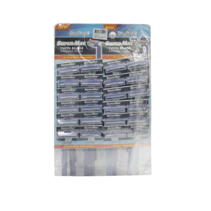 Super Max Twin Blade Disposable Razors AC01 (24 Pieces) | Lazada