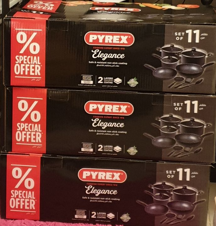 PYREX ELEGANCE COOKWARE SET 11 PIECES MIX | Lazada PH