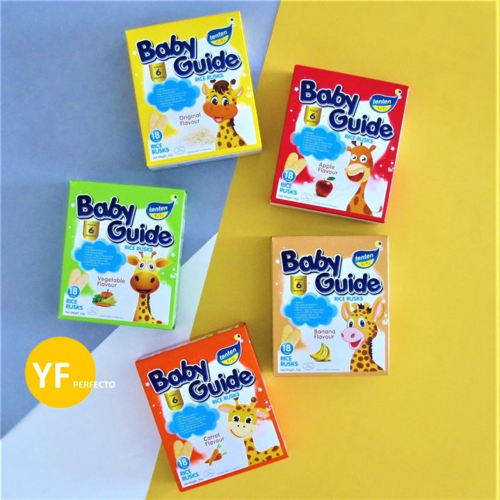 【Ready Stock】TENTEN Baby Guide Rice Rusks 6month+ (36g) | Lazada