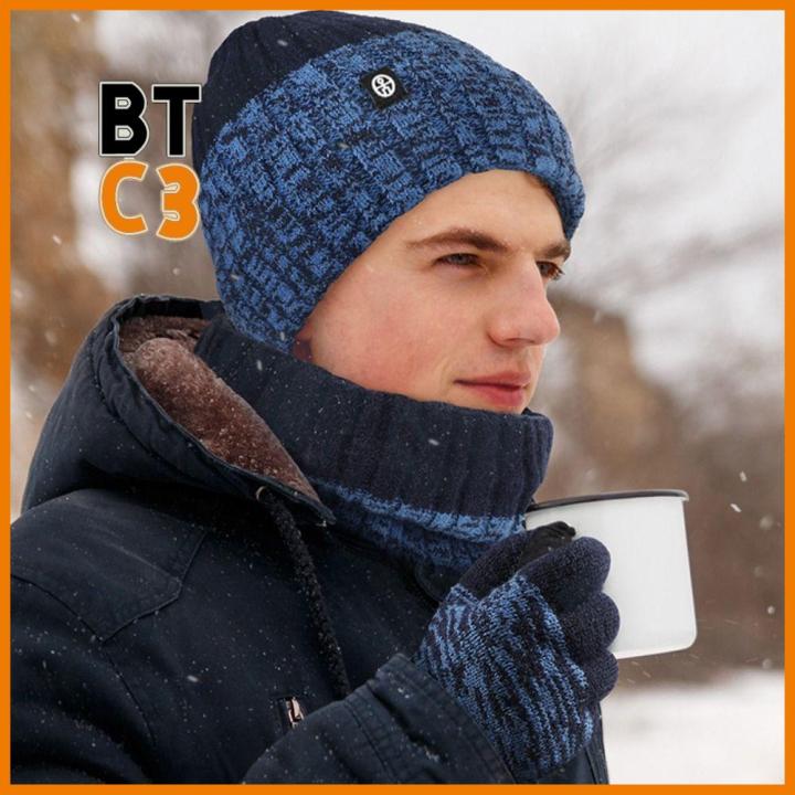 BTC3 เก็บความอบอุ่น ถุงมือผ้าพันคอหมวกบีนนี่ นุ่มนุ่มๆ ขนแกะขนแกะ หมวกถักนิตติ้ง ของขวัญสำหรับ ...