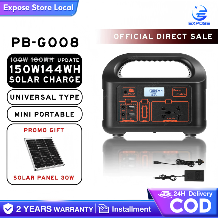 Ultra-Bright 250W Solar-Powered Portable Generator with 100W Solar ...