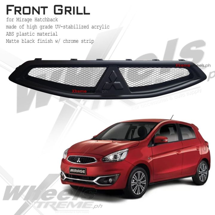 Mirage Hatchback 2014-2020 Front Grille Thailand Made Matte black grill ...