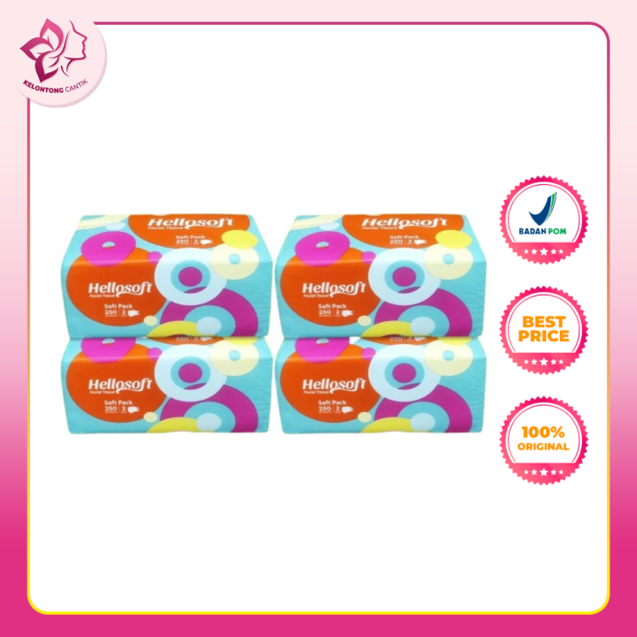 Hellosoft Facial Tissue | Tisu Wajah Hellosoft Soft Pack Facial 250 ...