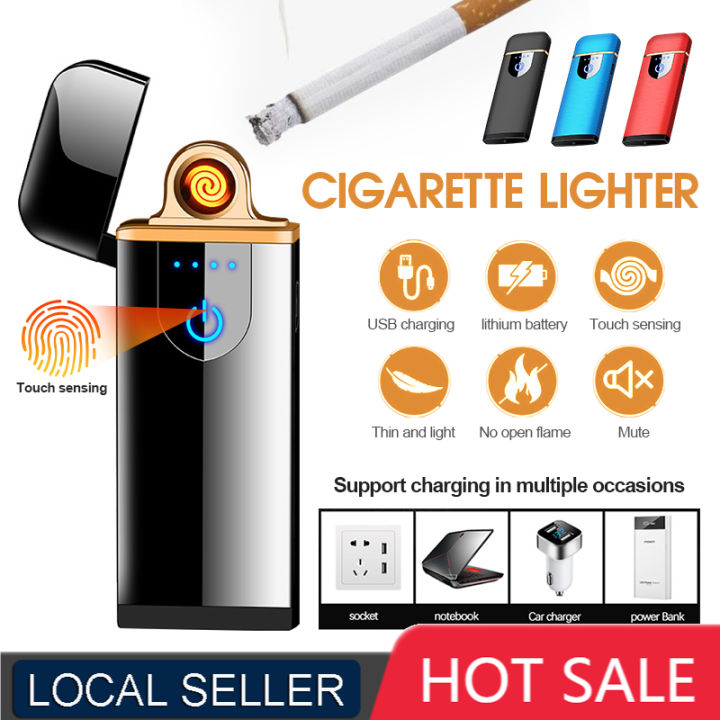 Electronic Lighter Smart Mini USB Rechargeable Touch Ignition Windproof ...