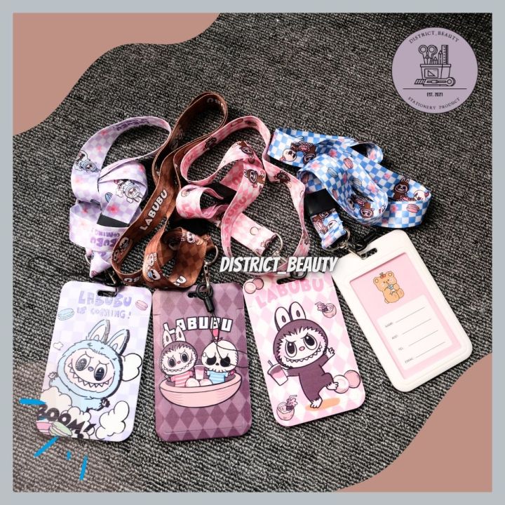 LANYARD LABUBU ID CARD NAME TAG TALI PANJANG KARAKTER LABUBU CARD ...