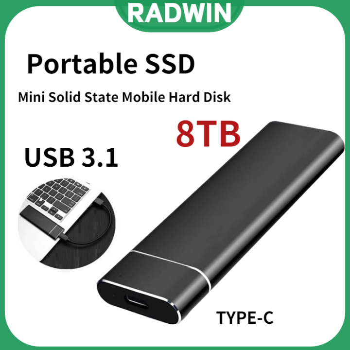 USB 3.1 8TB SSD External Moblie Hard Drive Portable High Speed Hard ...