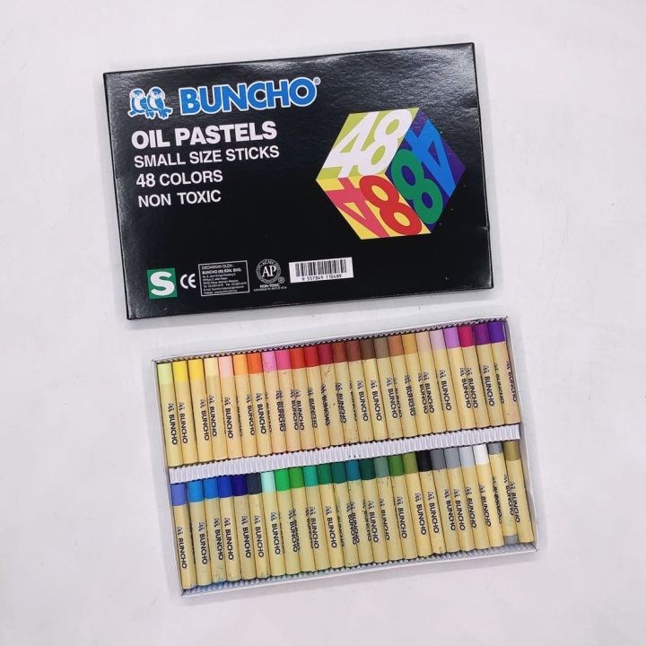 Buncho 48 colour Oil Pastels (Small Size Sticks) NON TOXIC (Price For 1 ...