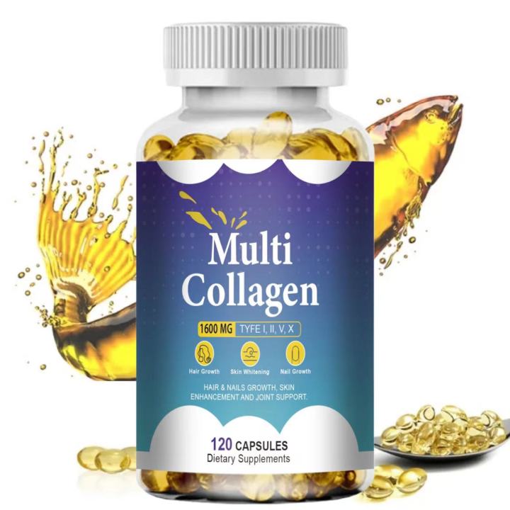 Multi Collagen Caps Glutathione, Collagen I, II, III, V, X, Whitening, Anti-aging, Skin ...