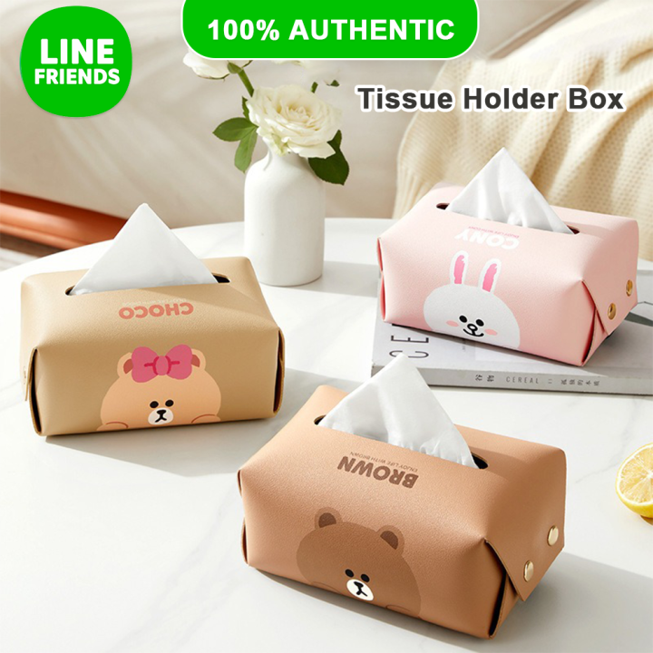 100% Authentic Line Friends Tissue Holder Box Synthetic Leather Toilet ...