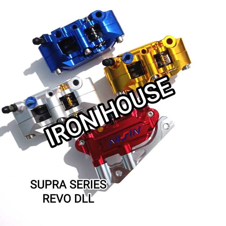 PAKET KALIPER NIS 4 PISTON PLUS BREKET HONDA SUPRA 125 REVO VIT DLL ...