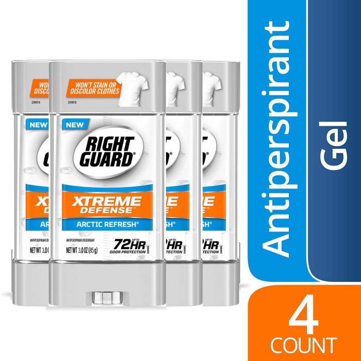 (BUNDLE OF 4) Right Guard Extreme Defense Antiperspirant Deodorant Gel ...