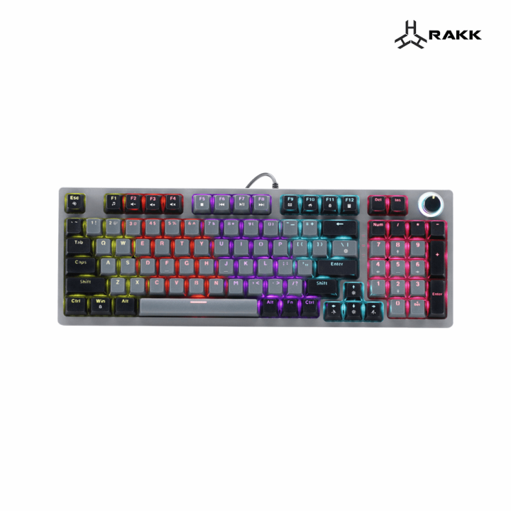 RAKK DAUG 96 Keys Wired Gaming Keyboard Hotswappable Rainbow LED Yellow Switch Gray/Black or ...
