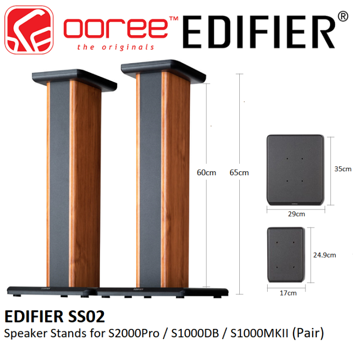 EDIFIER SS02 2 FEET HIGH BOOKSHELF SPEAKER STAND FOR S2000 PRO ...