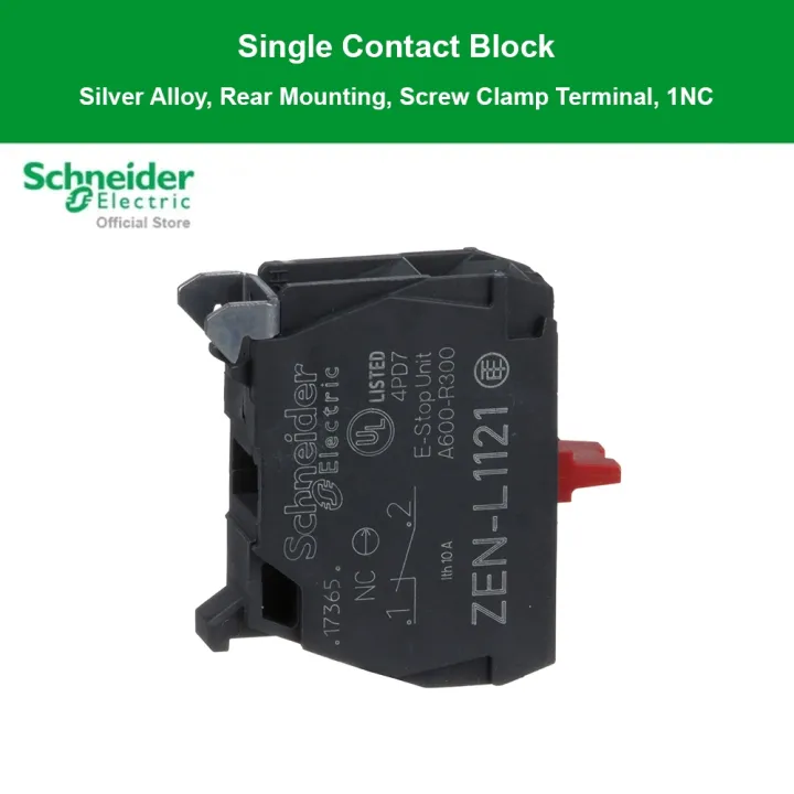 Schneider Electric Single contact block,XALD, XALK, silver alloy, rear ...