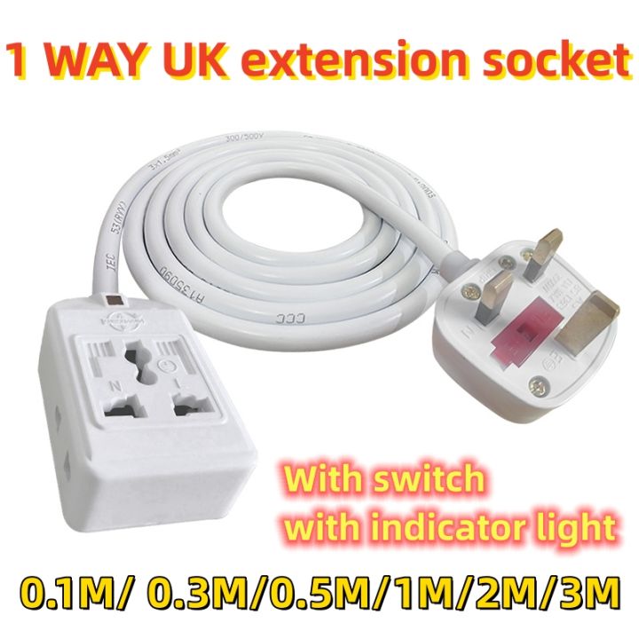 Malaysia 1 Way Extension safety Power Socket White 0.1/0.3/0.5/1/2/3 ...