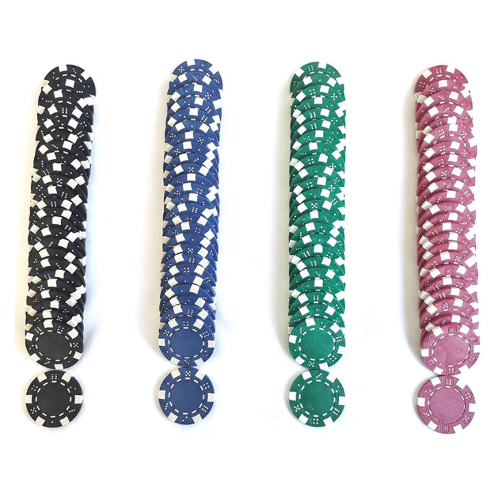 100 / 200 pcs 4 Color Striped Rim Plain Suited Professional Poker Chips ...