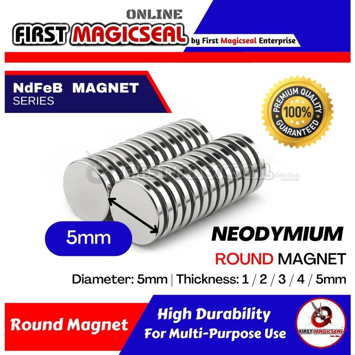 1stMagicSeal - (1pc/pack) Neodymium Round Magnet 5mm(D) * 1 /2 /3 /4 ...