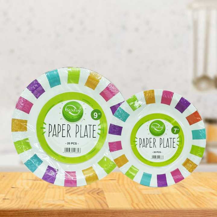 Colourful Paper Plate 20pcs | Lazada