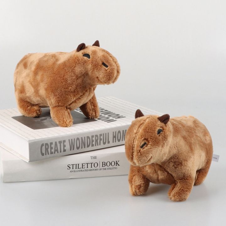sanheZ】18cm Simulation Capybara Plush Toy Fluffy Capybara Doll Soft ...