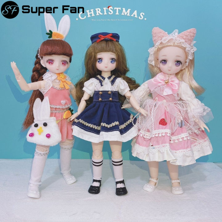 （Super Fan) 30cm Cute Doll Two-dimensional Comic Face 6 Points BJD Doll ...