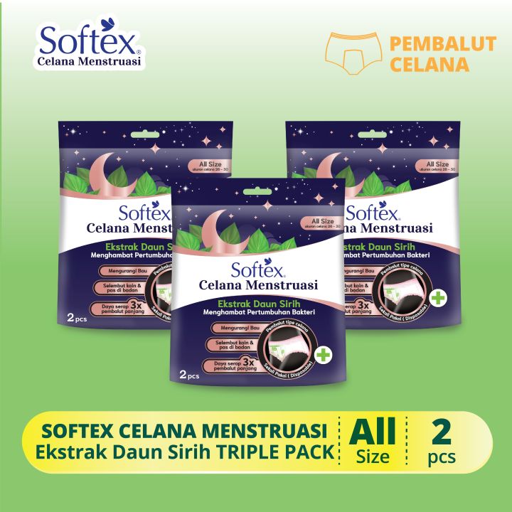 [Paket isi 3] Softex Celana Menstruasi Daun Sirih isi 2 Pads | Lazada ...
