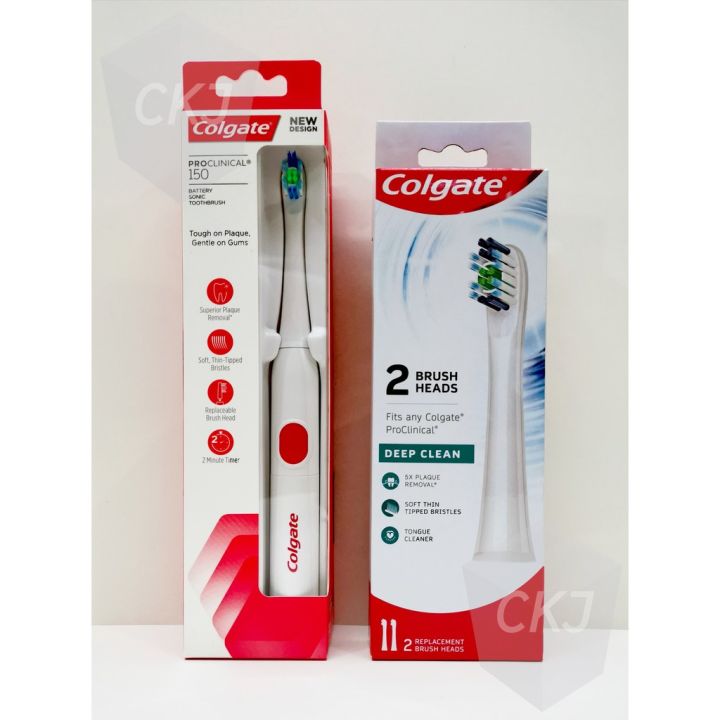 Colgate ProClinical 150 Power Electric Toothbrush / Brush Refill (Soft ...