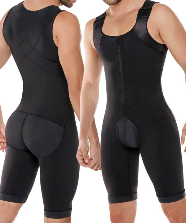 Men's Shapewear Bodysuit Tummy Control Compression Slimming Full Body ...