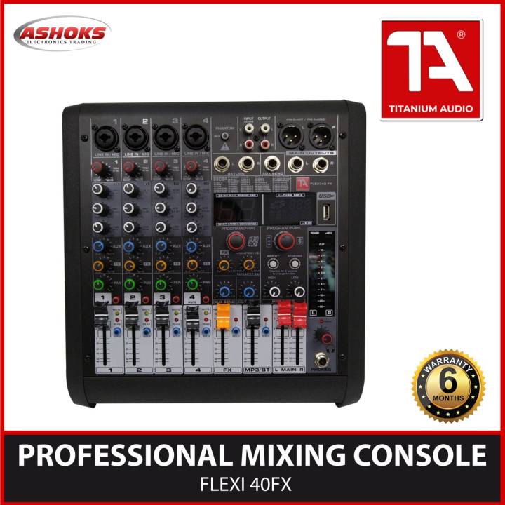 Titanium Audio Flexi 40FX 4 Channel Mixer / Audio Mixer with Bluetooth , USB , MP3 Function ...