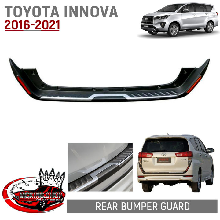 Toyota Innova 2016 2021 FITT Rear Bumper Guard Rear Stepsill Black with Reflector Thailand Durable Rear Step Protector Easy Installation Toyota Innova Double Adhesive Tape Bumper Guard Lazada Lazada P...