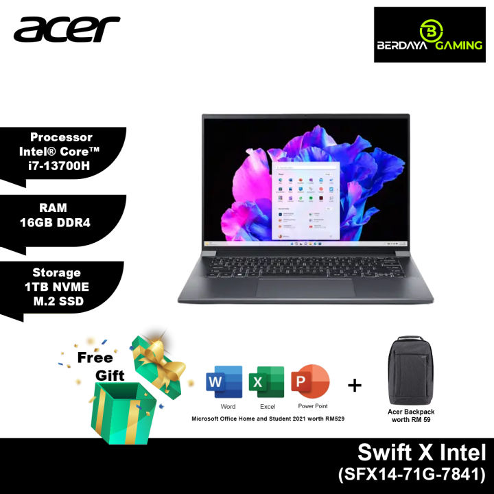 Acer Swift X | SFX14-71G-7841 | Intel® Core™ i7-13700H | 16GB | 1TB SSD ...