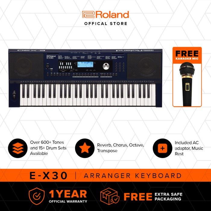 Roland E-X30 Keyboard Elektrik Digital Piano 61 Keys - Mic. Input ...