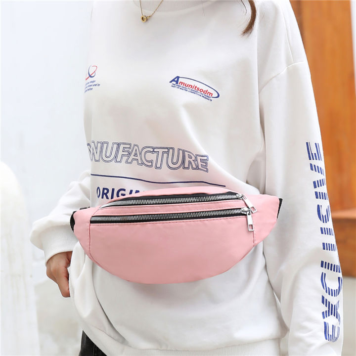 BG60 กระเป๋าคาดอก กระเป๋าหนังสะพายไหล่ คาดอก คาดเอว สีพื้น ปรับสายได้ ...