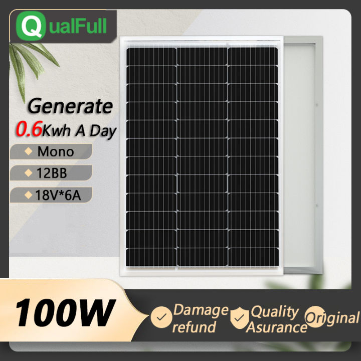 【QualFull】12BB 100 Watt Original Monocrystalline Solar Panel IP67 ...