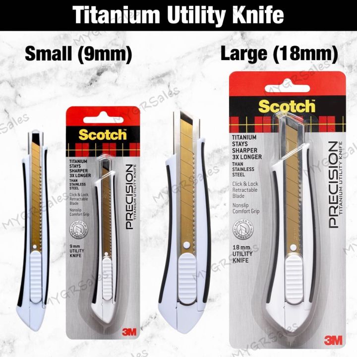 3M Scotch Titanium Utility Knife Cutter ( 9mm or 18mm ) | Lazada