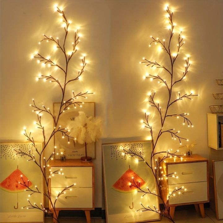 JAV5134 8 Modes Willow Vine Lights 96 LEDs 5.9ft Tree Branch Lights Artificial Plants Flexible ...