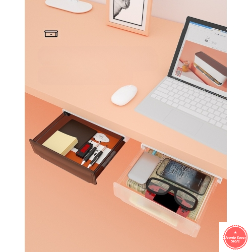 Under Table Drawer Storage Holder Under Desk Drawer Organizer Box | Lazada