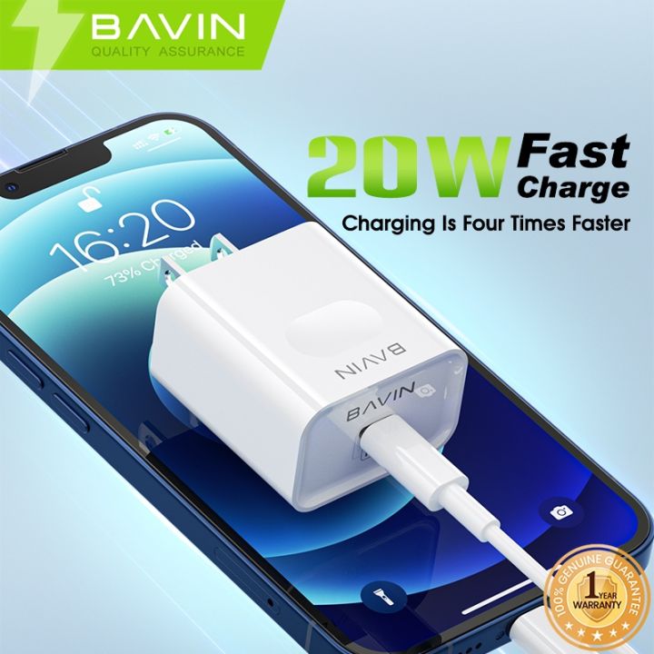 Original BAVIN PC837 20W PD Type-C Fast Charging Adapter Fireproof And ...