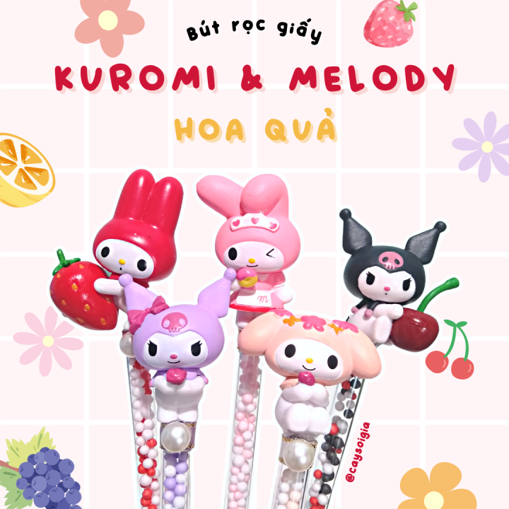 S105 - Bút dao rọc giấy thỏ Kuromi và Melody hoa quả dễ thương unbox ...