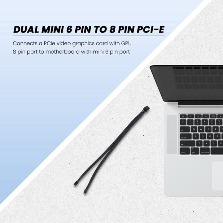 Dual Mini 6 Pin to 8 Pin PCI Express Video Card Power Adapter Sleeved ...