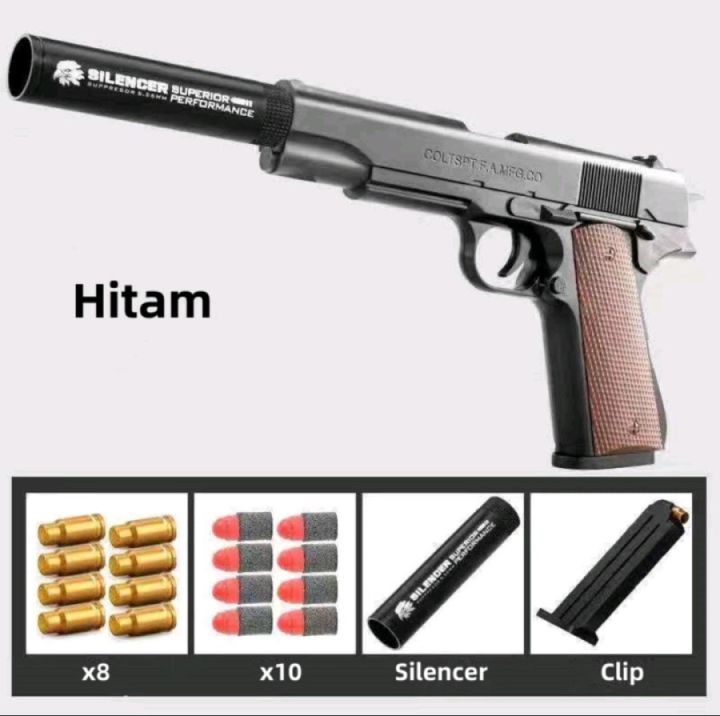 Pistol gun BLACK -1 Pistol Mainan anak pistol mainan | Lazada Indonesia