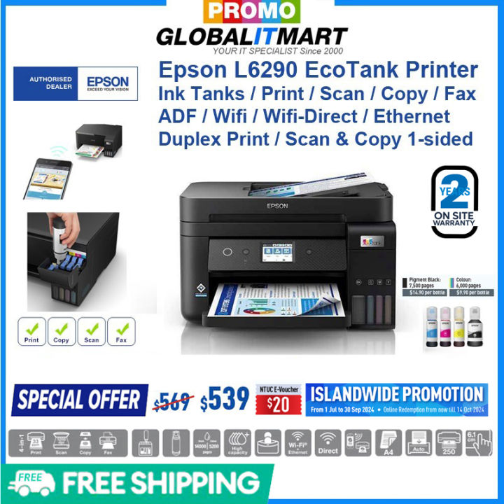 Epson EcoTank L6290 A4 Wi-Fi Duplex All-in-One Ink Tank Printer with ...