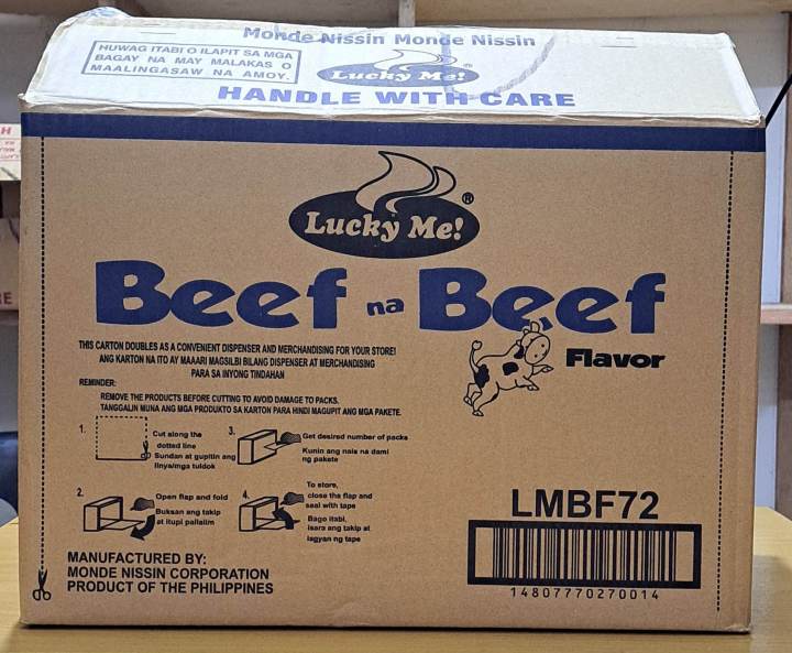 Lucky Me! Beef na Beef Flavor Noodles - 1 BOX (55g x 72packs) | Lazada PH