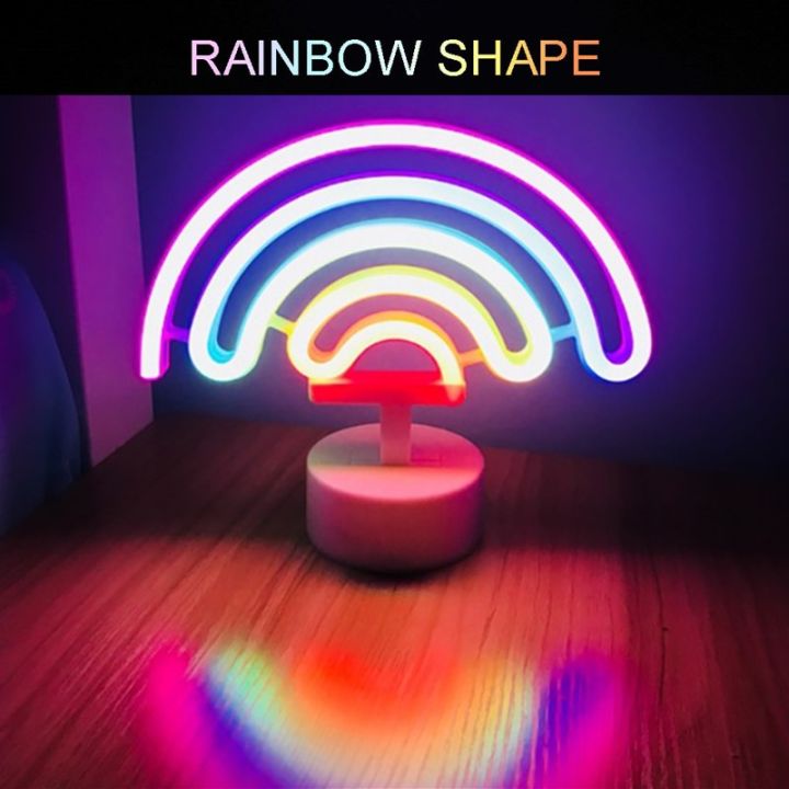 【COD】Rainbow Neon Led Night Lamp Girls Bedroom Warm Light Room 3d ...