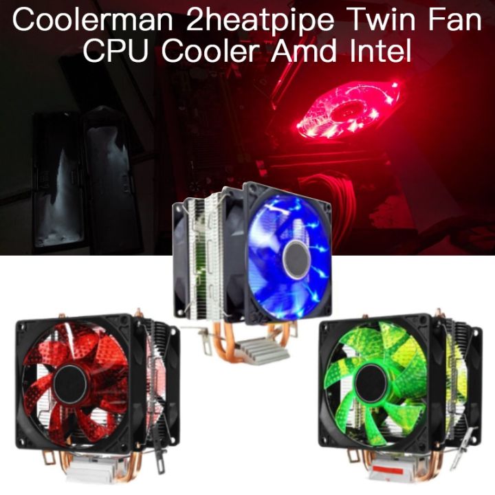 Coolerman 2heatpipe Twin fan CPU Cooler Amd Intel | Lazada PH
