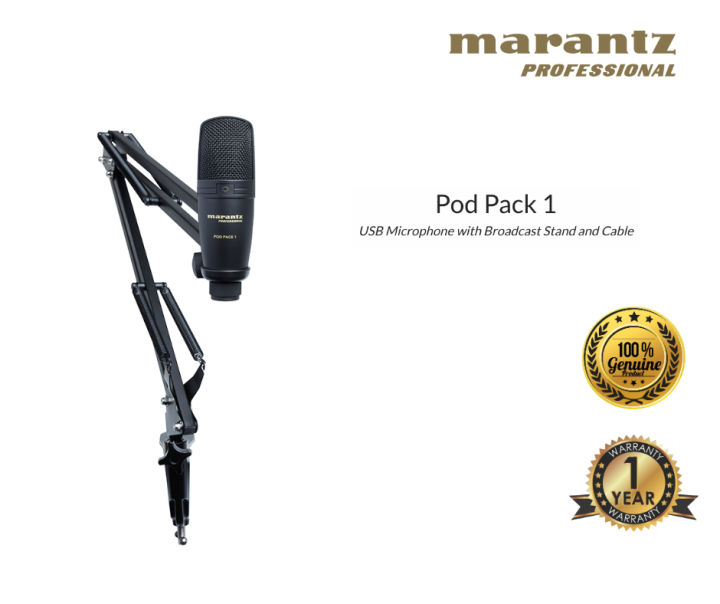 Marantz Professional Pod Pack 1 USB Microphone with Broadcast Stand ...