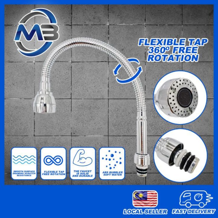 Practical 360 Degree Rotating Sink Faucet Spout Flexible Mixer Tap Tube ...
