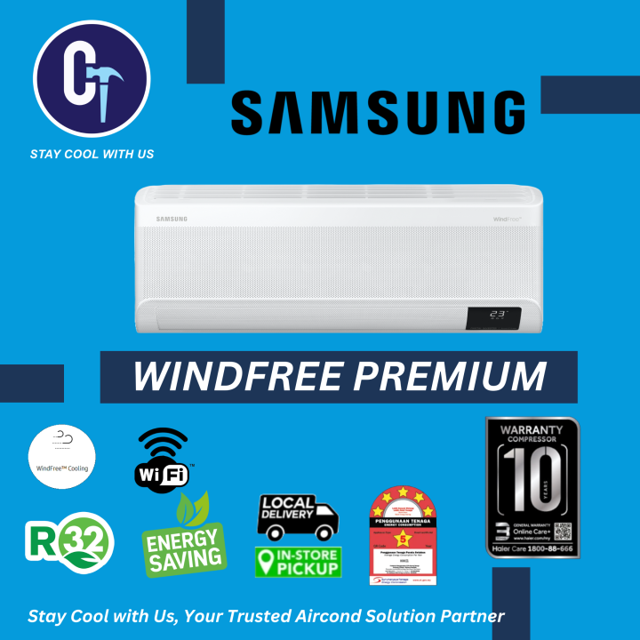 SAMSUNG R32 Windfree Premium Series Inverter Air Conditioner (1.0HP-2 ...