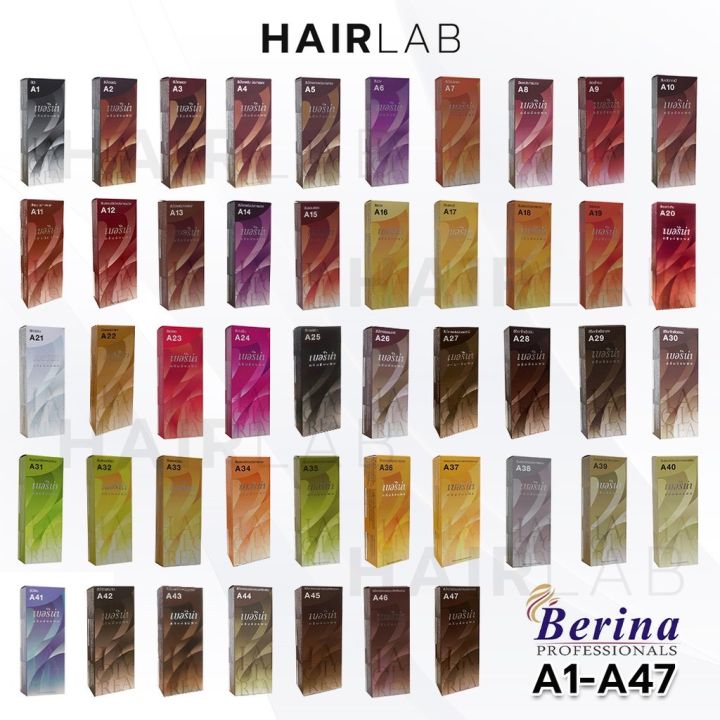 พร้อมส่ง ครบทุกสี Berina A1-A47 เบอริน่า สีย้อมผม ยาย้อมผม ปิดผมหงอก ...