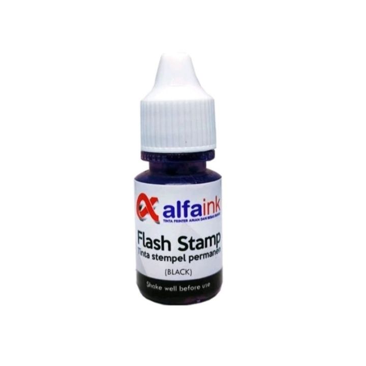 Tinta Stempel Permanent Hitam ALFAINK Flash Stamp 10 ml | Lazada Indonesia