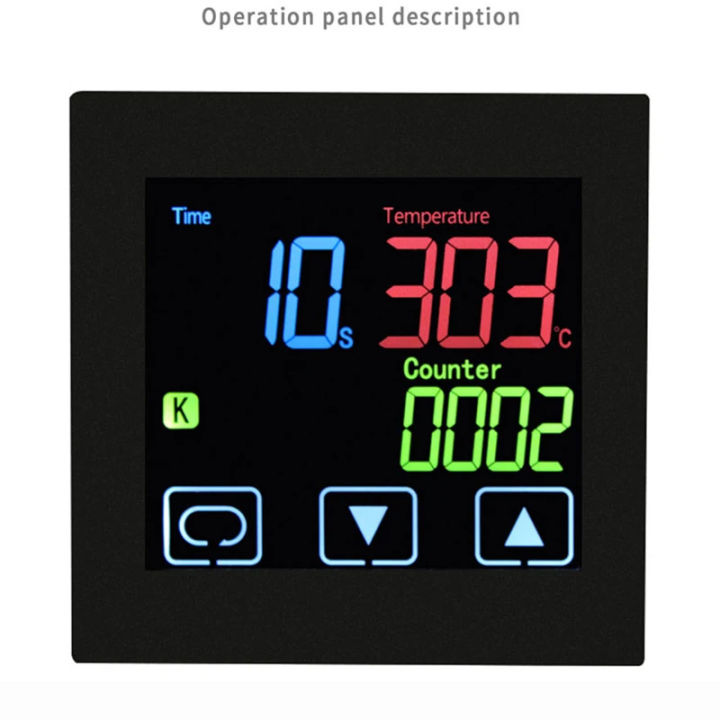 HEATPRESS thermostat with timer and counter function LCD display touch screen Time Alarm PID ...